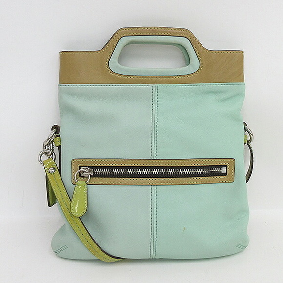 Coach | Bags | Coach Shoulder Hand Bag Blue Leather | Poshmark